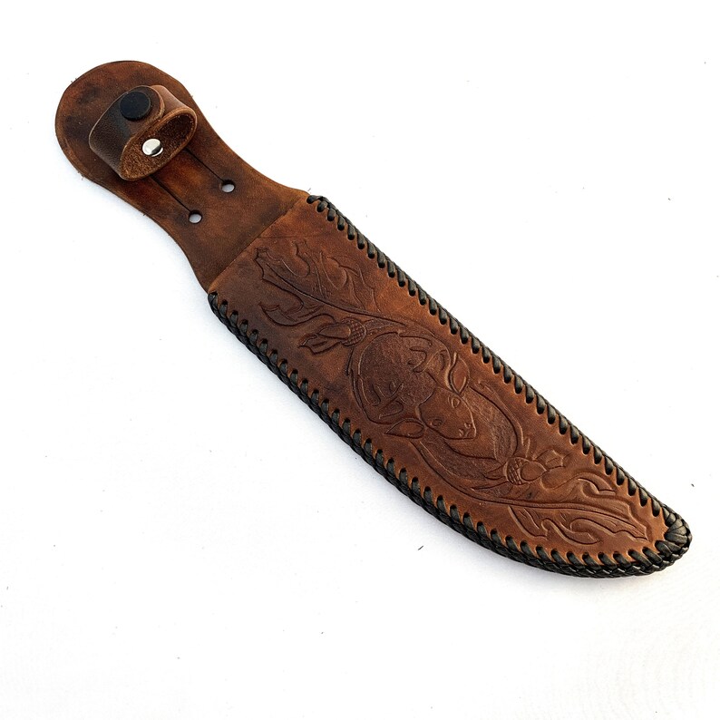Leather Knife Sheath for 7" Blade; Tooled Sheath Handmade in Canada - Etsy