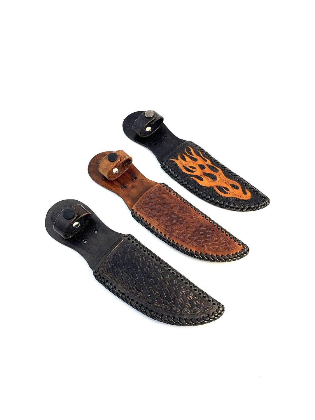 Leather Knife Sheath for 5" Blade; Tooled Sheath Handmade in Canada - Etsy