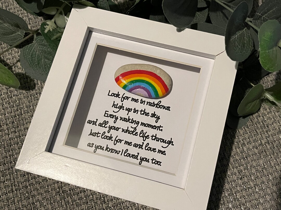 Rainbow Pebble Art - Thinking of You Gift - Handpainted - Rainbows ...
