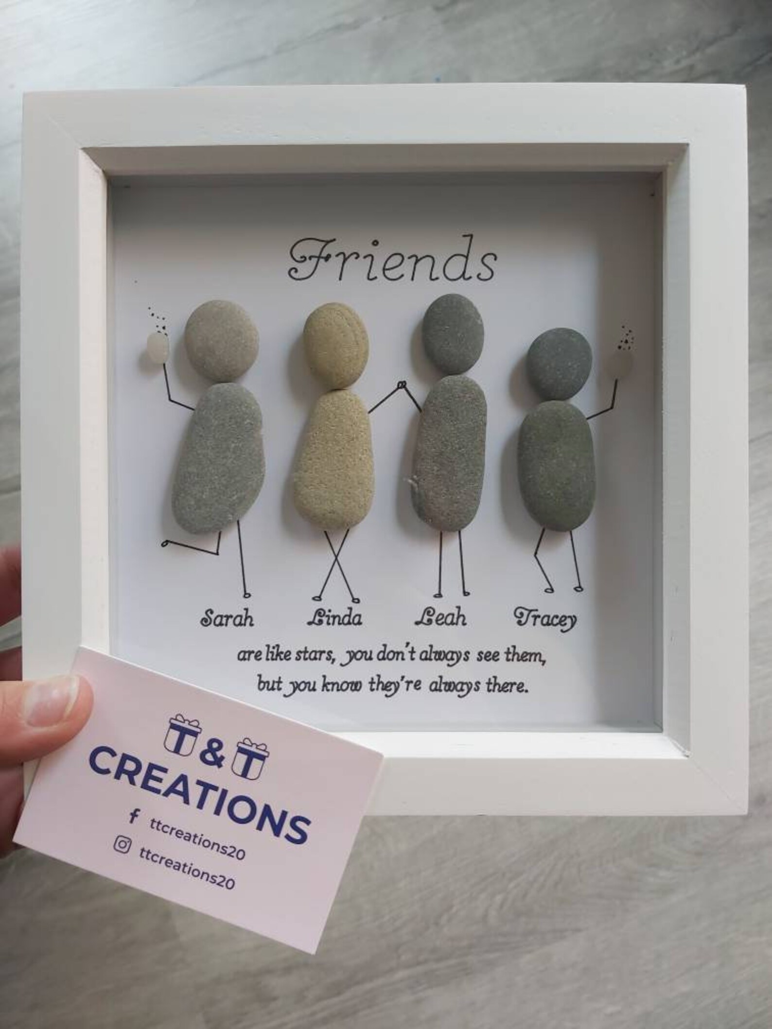 Friends Pebble Art Gift Pebble Art Frame Friend Gift - Etsy