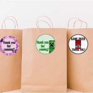 INSTANT DOWNLOAD / Minecraft / Thank You Labels - Etsy