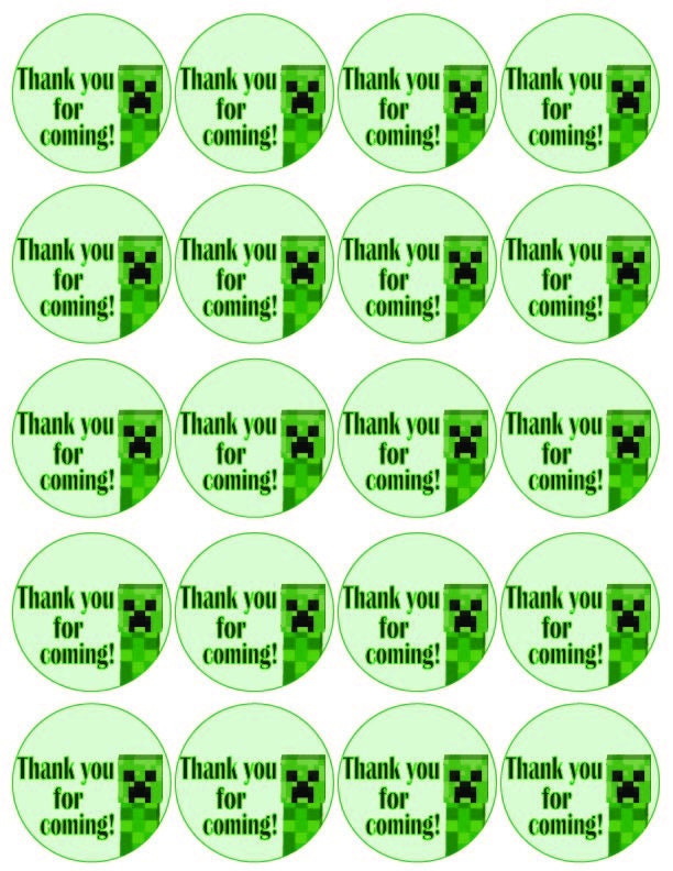 INSTANT DOWNLOAD / Minecraft / Thank You Labels - Etsy