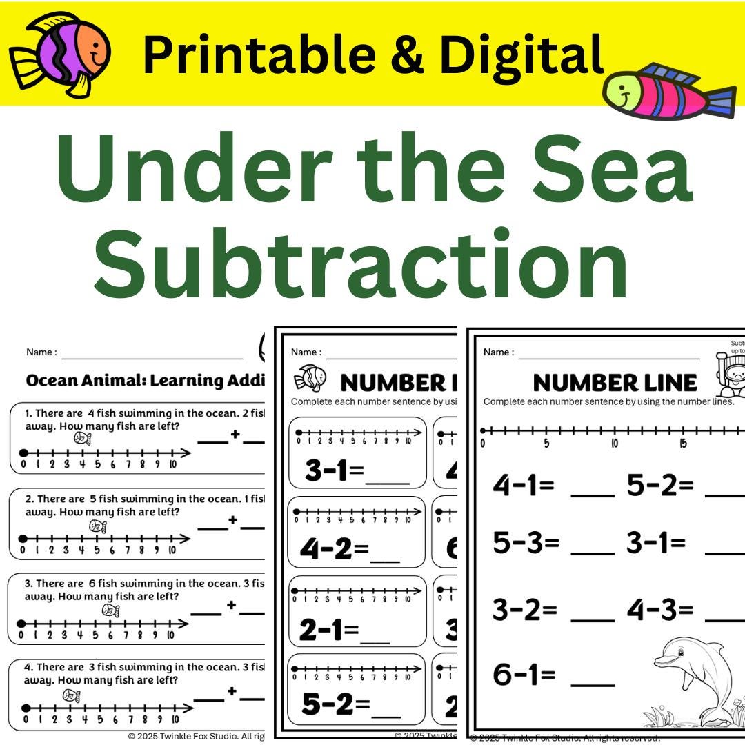 INSTANT Download/subtraction for Kindergarten-13pages - Etsy