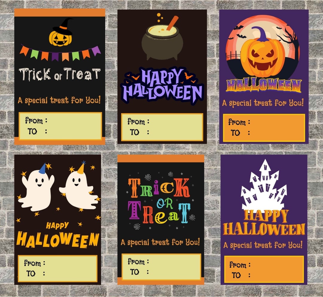 INSTANT DOWNLOAD / Halloween Goodie Bag Stickers or Name Tag / 6 ...