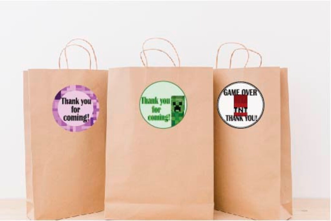 INSTANT DOWNLOAD / Minecraft / Thank You Labels - Etsy