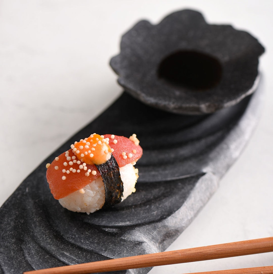 Serving Set Carved in Black Stone, Handcrafted Serving Set, Exclusive ...