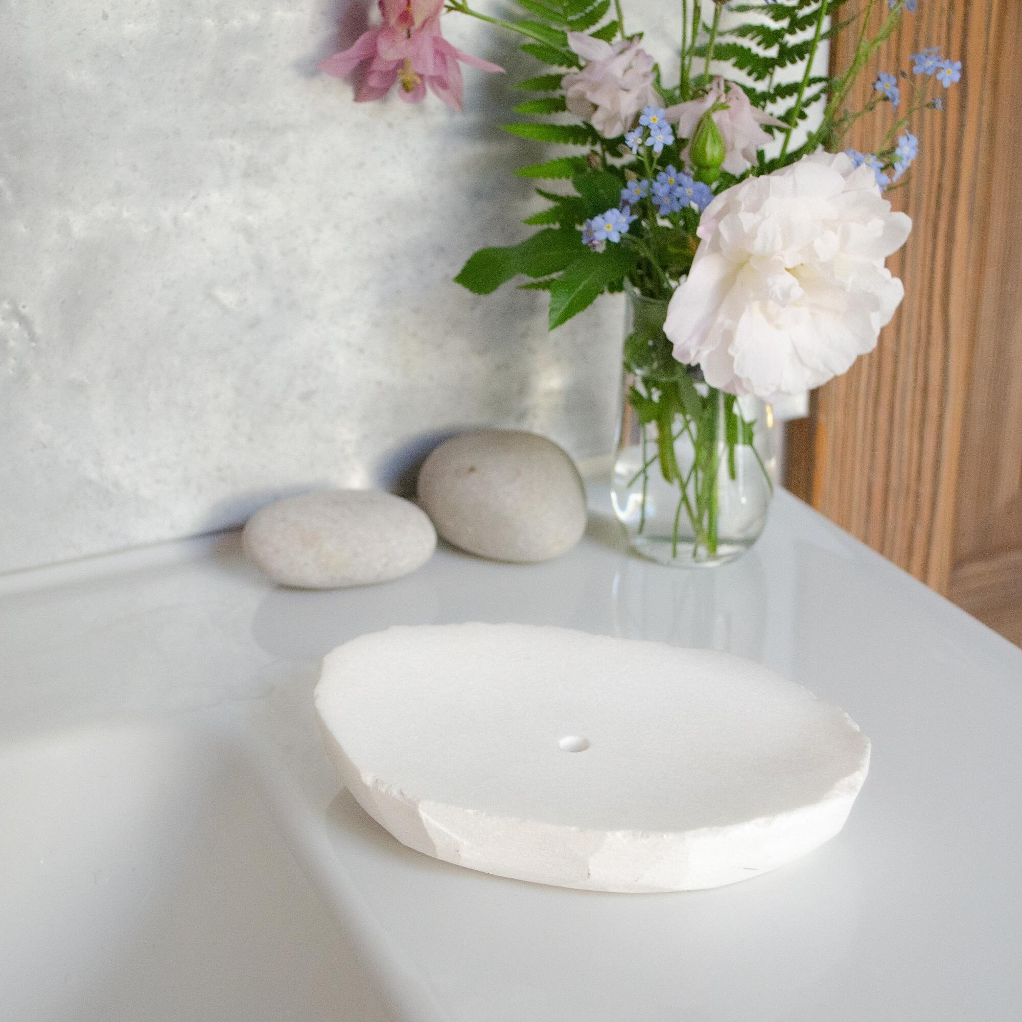 White Marble Minimalist Oval Soap Dish Modern Handcrafted - Etsy