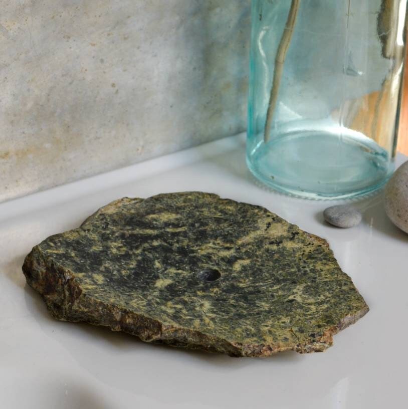 Green Stone Soap Dish, Bathroom Stone Draining Soap Dish, Kitchen Soap ...