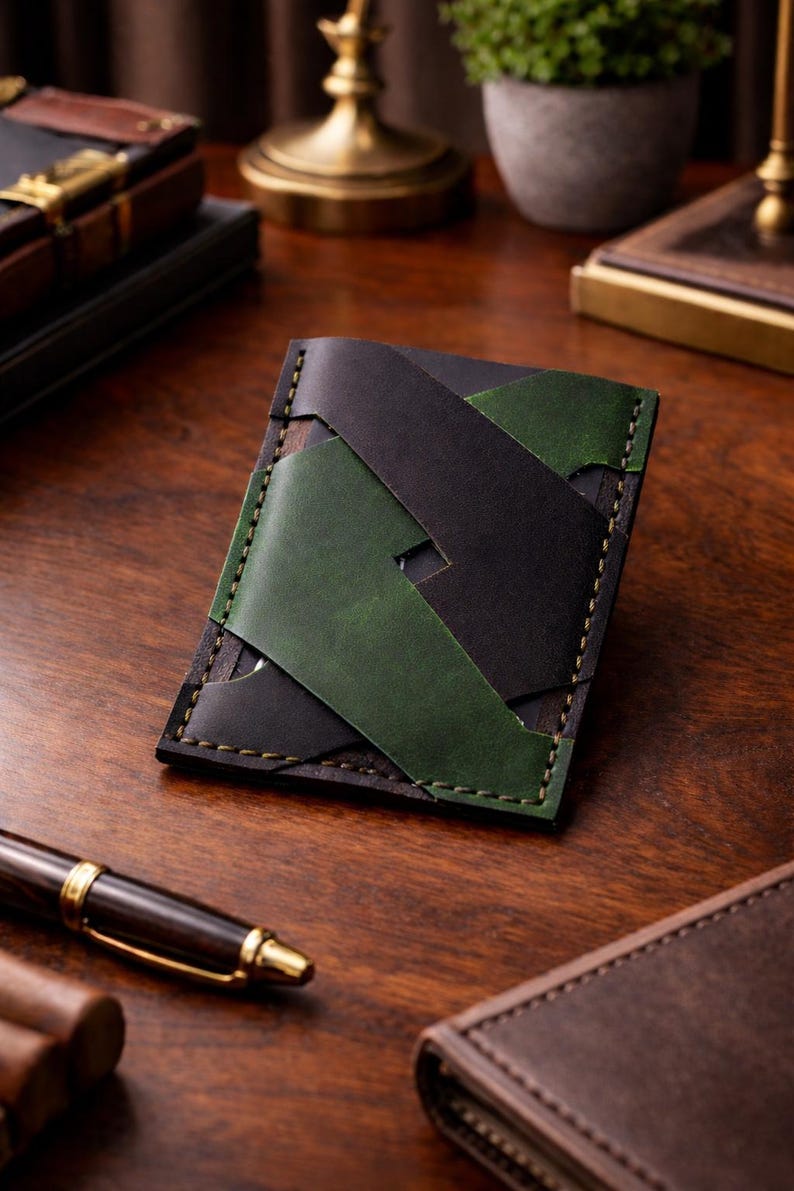Leather Card Holder Pattern PDF, Minimalist Wallet Template for ...