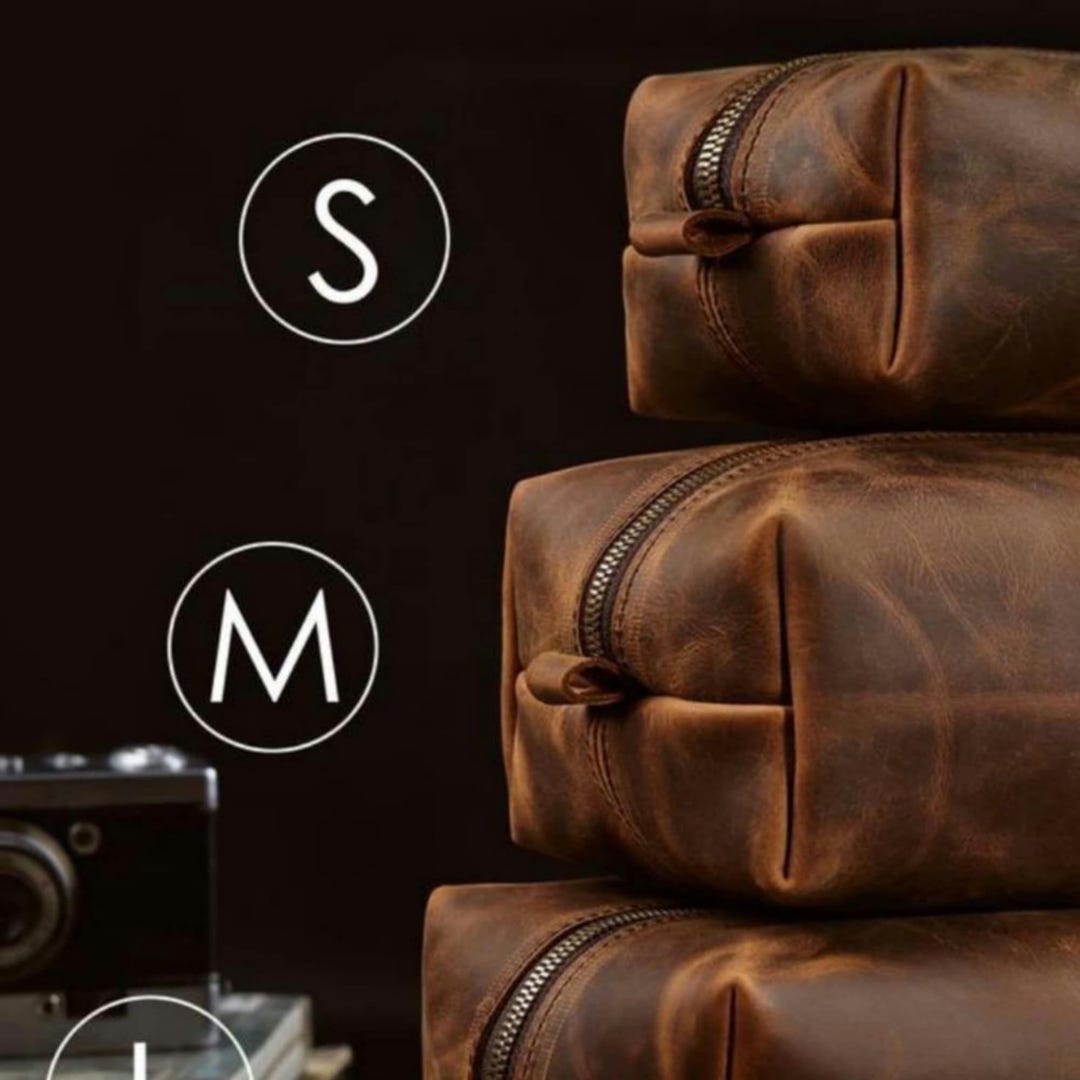 Leather Toiletry Bag Pattern: 3 Sizes, Barber Dopp Kit (PDF Pattern) - Etsy