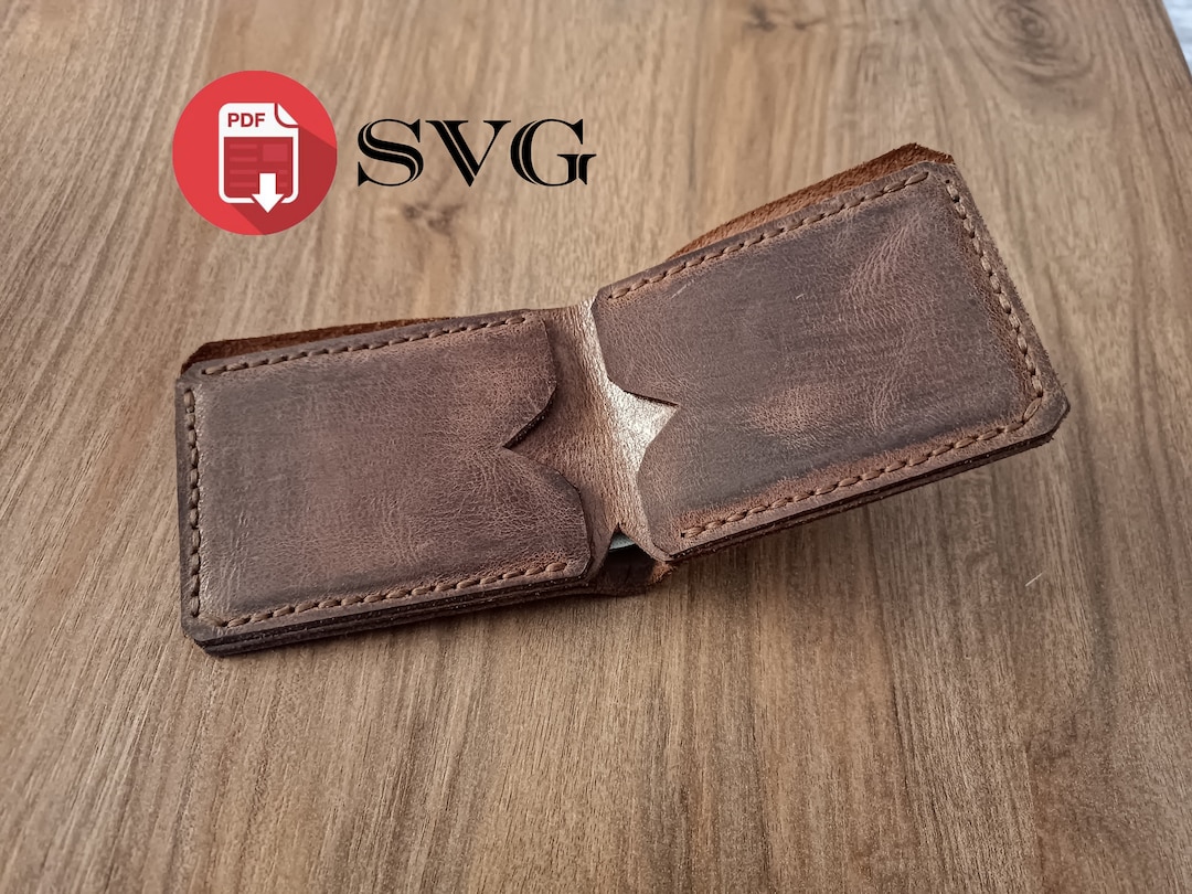 Wallet SVG and PDF Pattern. Leather Card Wallet Template. Leather ...