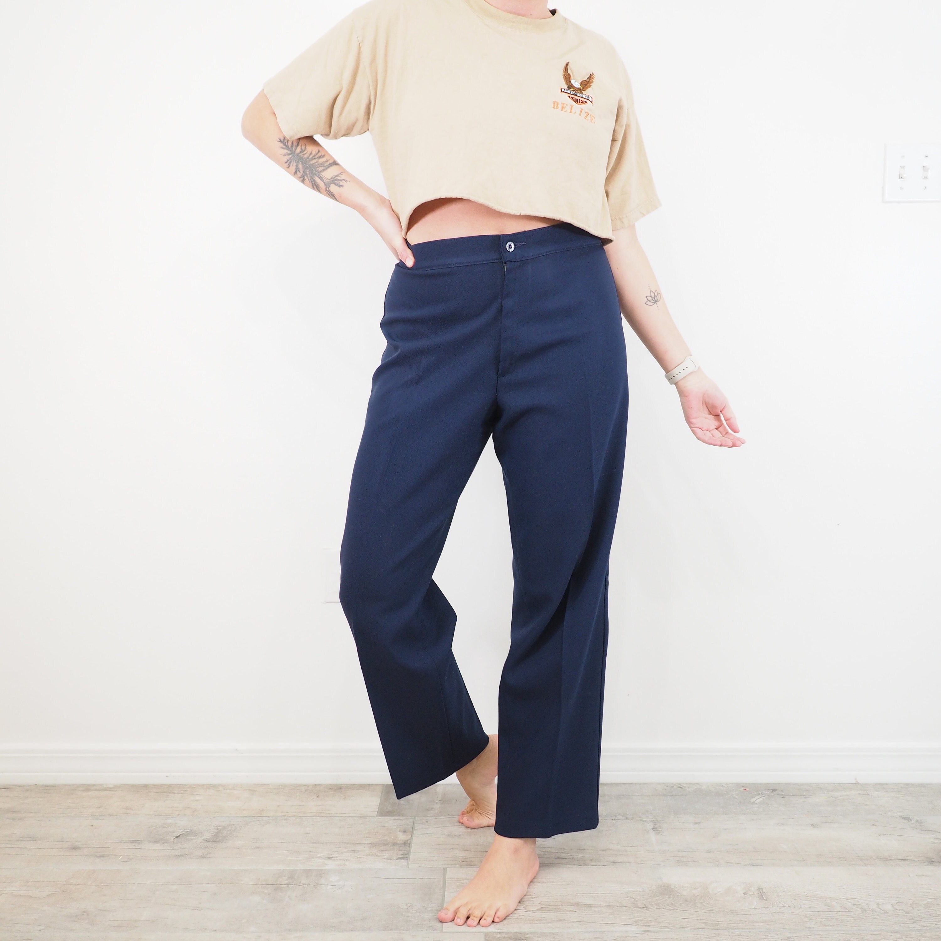 Early 80s Vintage Levi Slacks (navy) | 100% Polyester | High Waisted ...