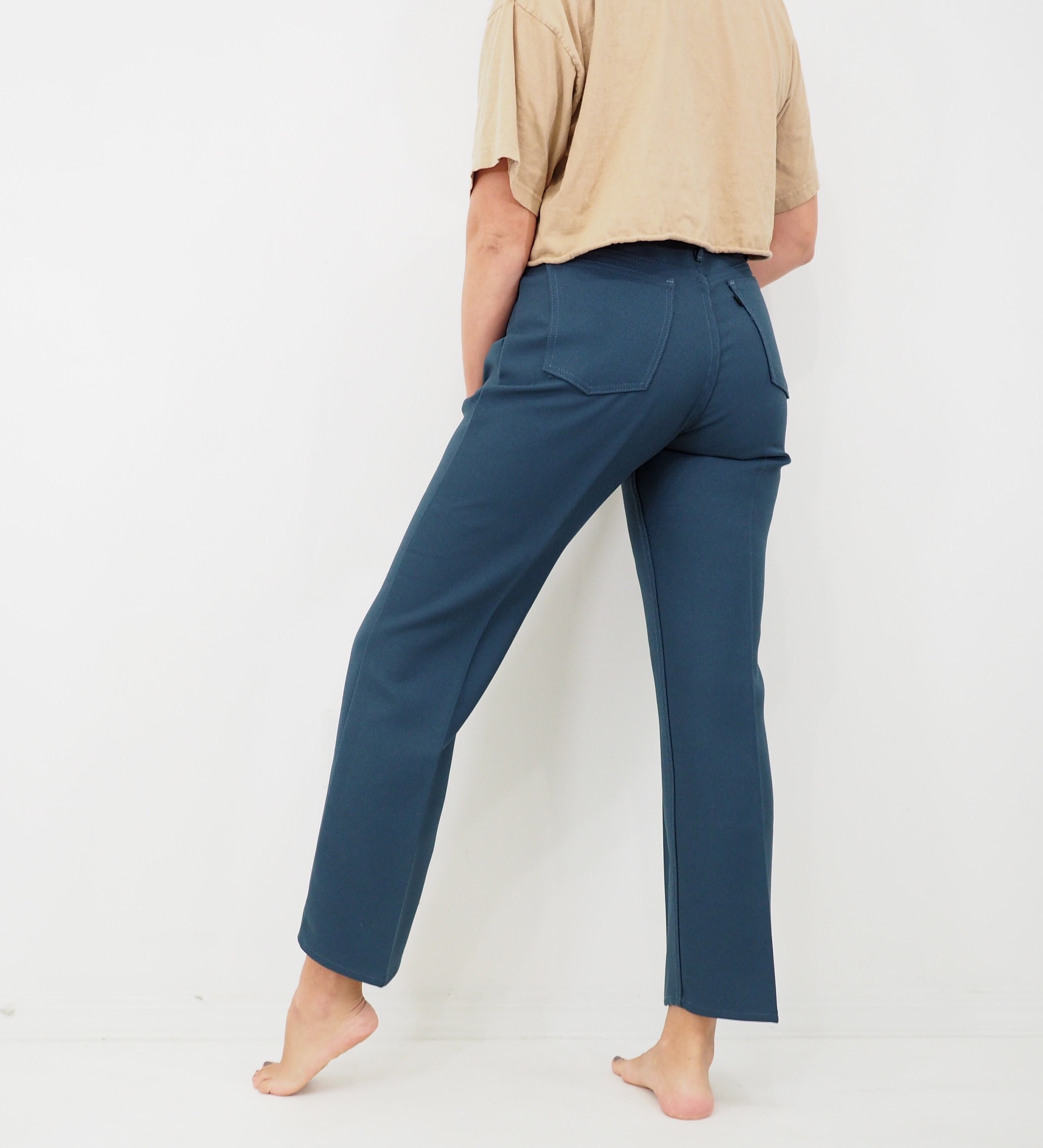 1989 Vintage Levi Polyester Slacks High Waisted Straight - Etsy