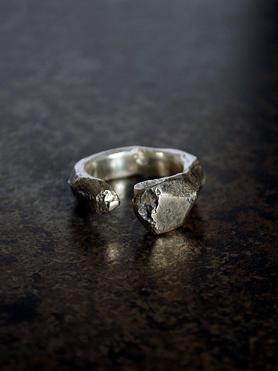 Handmade Textured Sterling Silver Ring, Unisex Brutalist Design - Etsy
