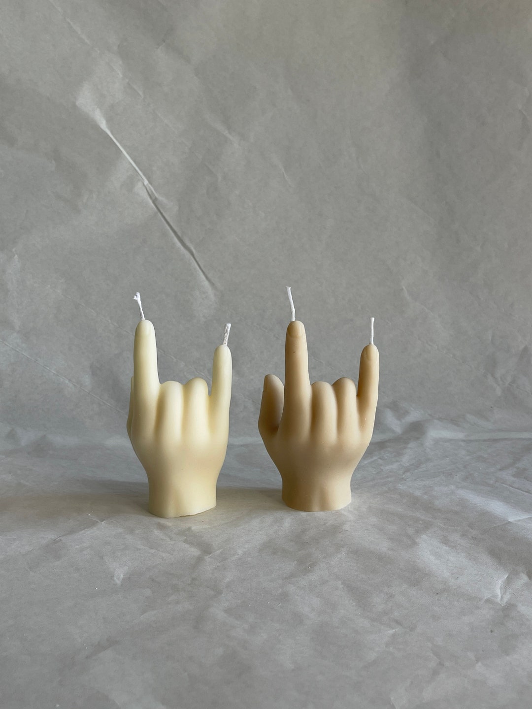 DEVIL HORN Candle VEGAN Evil Horn Candle Hand Hand Candle Funny Candle ...