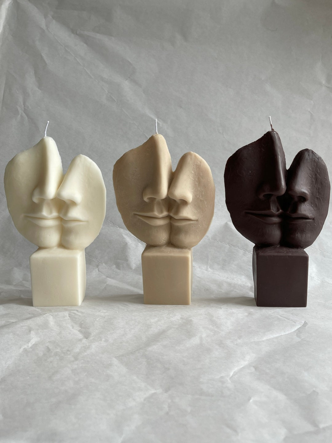 FACES Candle VEGAN Face Candle Two Faces Statue Minimal Candle Gift ...