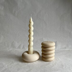 BAGEL Candle VEGAN Donut Slice Ripple Decoration Handmade Round Candle ...