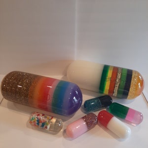 Handmade Resin Art Pill: Custom Pop Art Capsule, 6-inch - Etsy