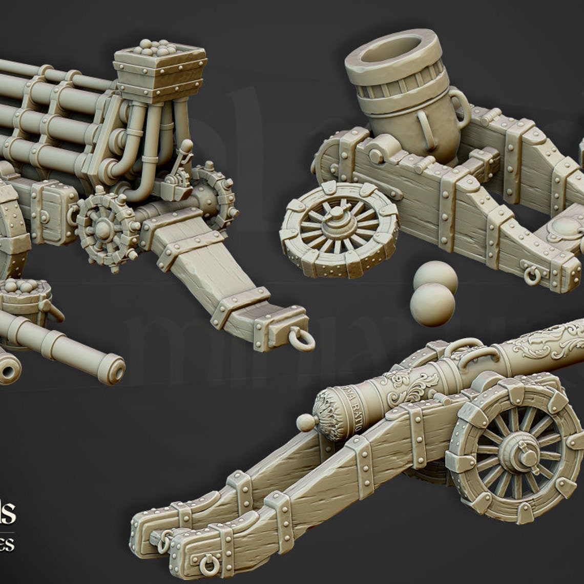 Highlands Miniatures Empire War-machine - Cannon Bombard Hellblaster ...