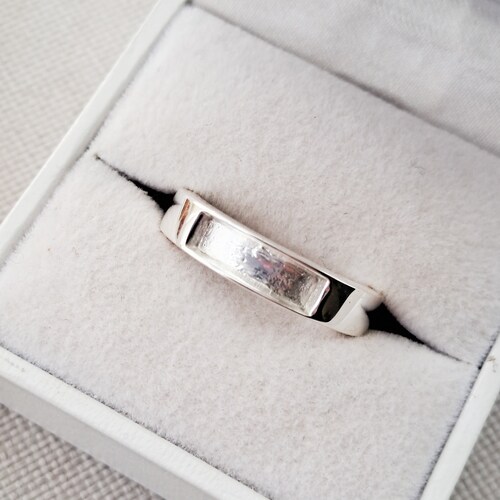 4x8mm Rectangle Shape Blank Bezel 925 Sterling Silver Ring - Etsy