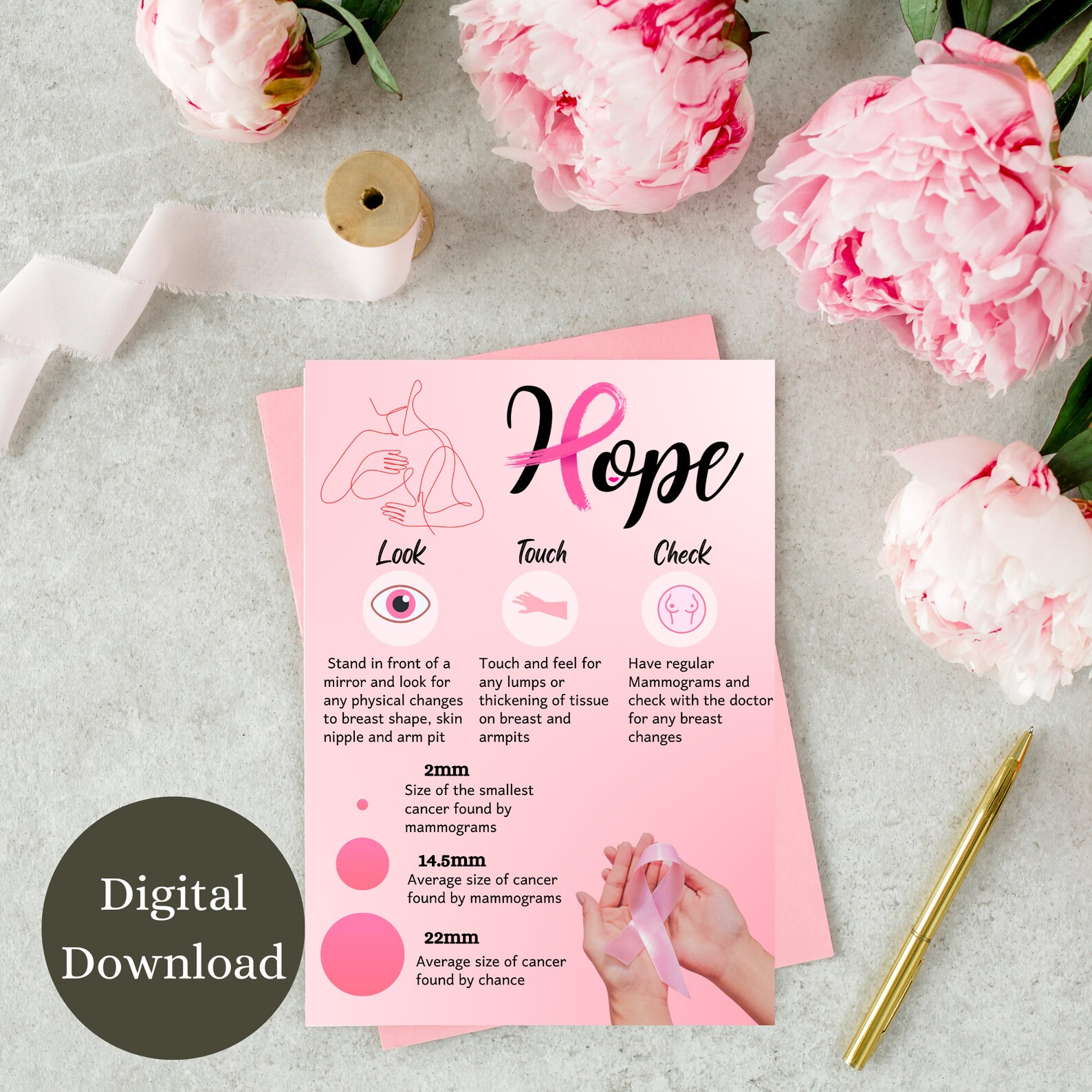 Breast Cancer Awareness Poster Digital Download, Breast Cancer Sign ...