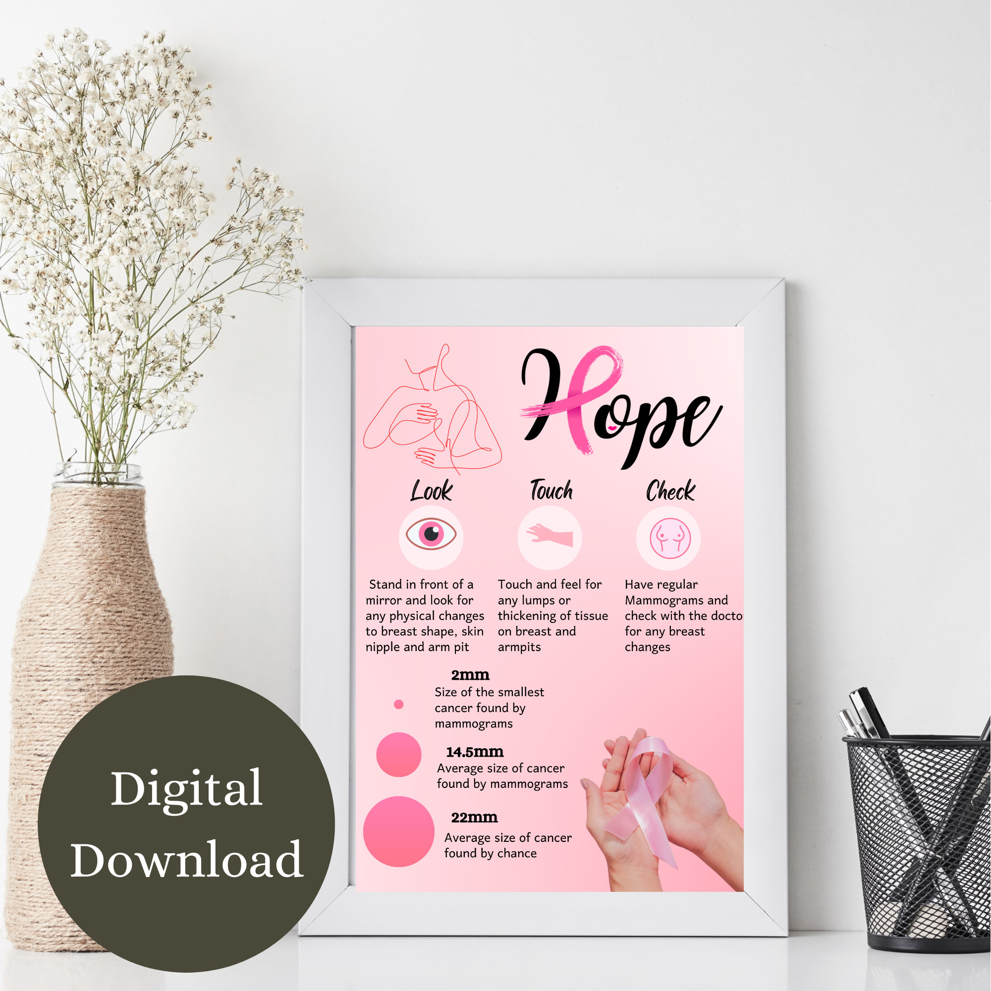 Breast Cancer Awareness Poster Digital Download, Breast Cancer Sign ...