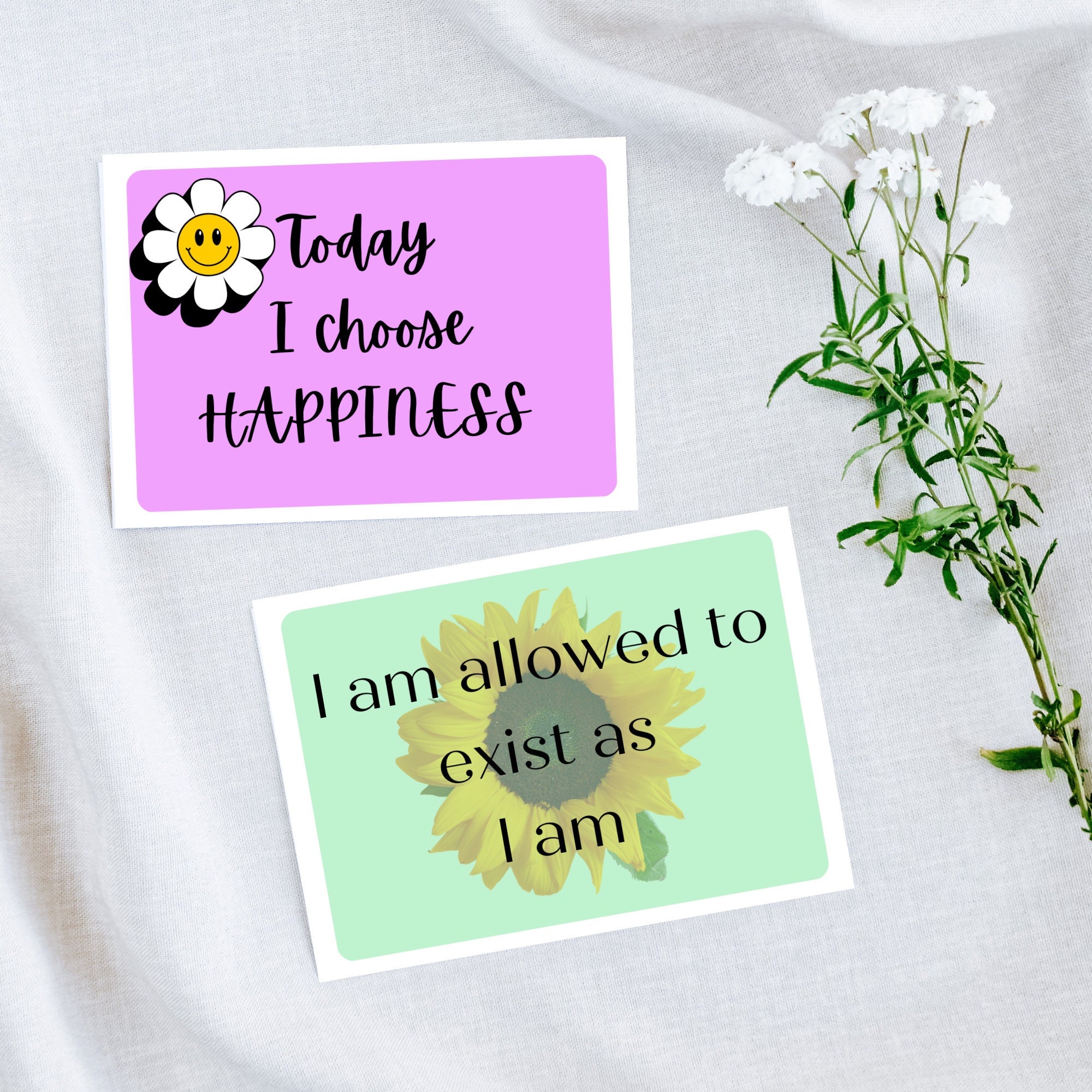 Affirmation Card Printable, Cards Deck, Anxiety Relief Cards, Vision ...