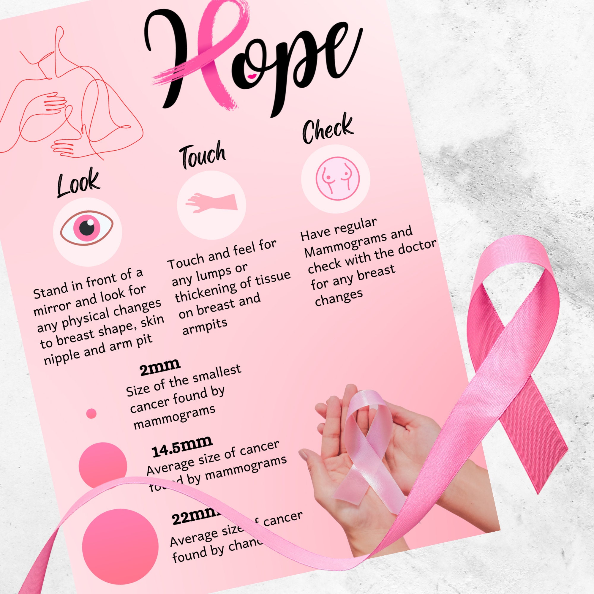 Breast Cancer Awareness Poster Digital Download, Breast Cancer Sign ...