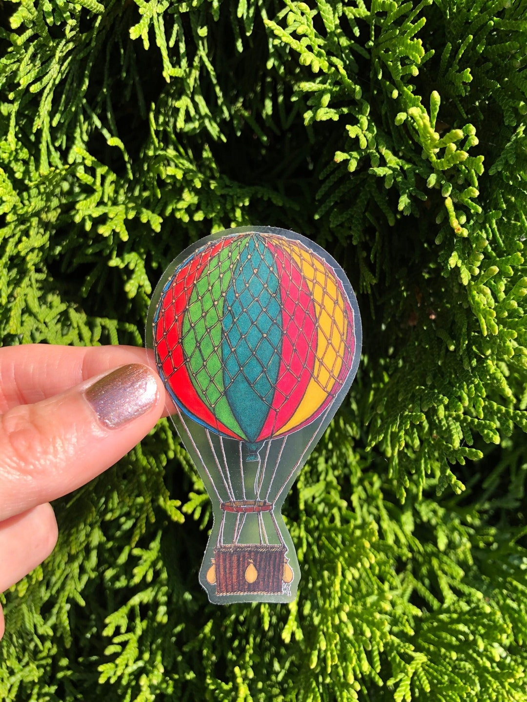 Vintage Hot Air Balloon Clear Waterproof Vinyl Sticker - Etsy