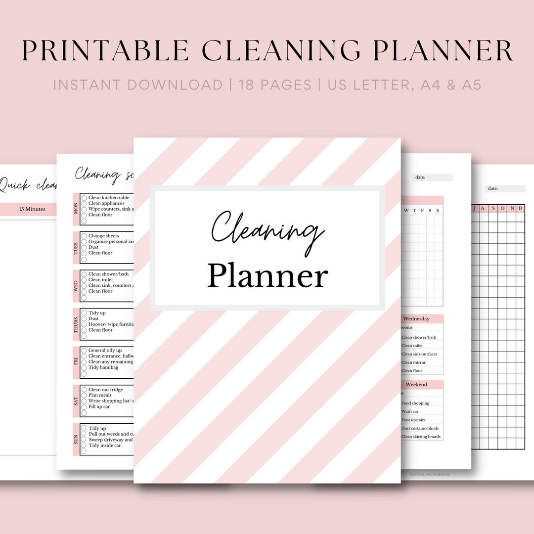 Cleaning Planner | Chore Chart | Cleaning Schedule | Cleaning Checklist ...