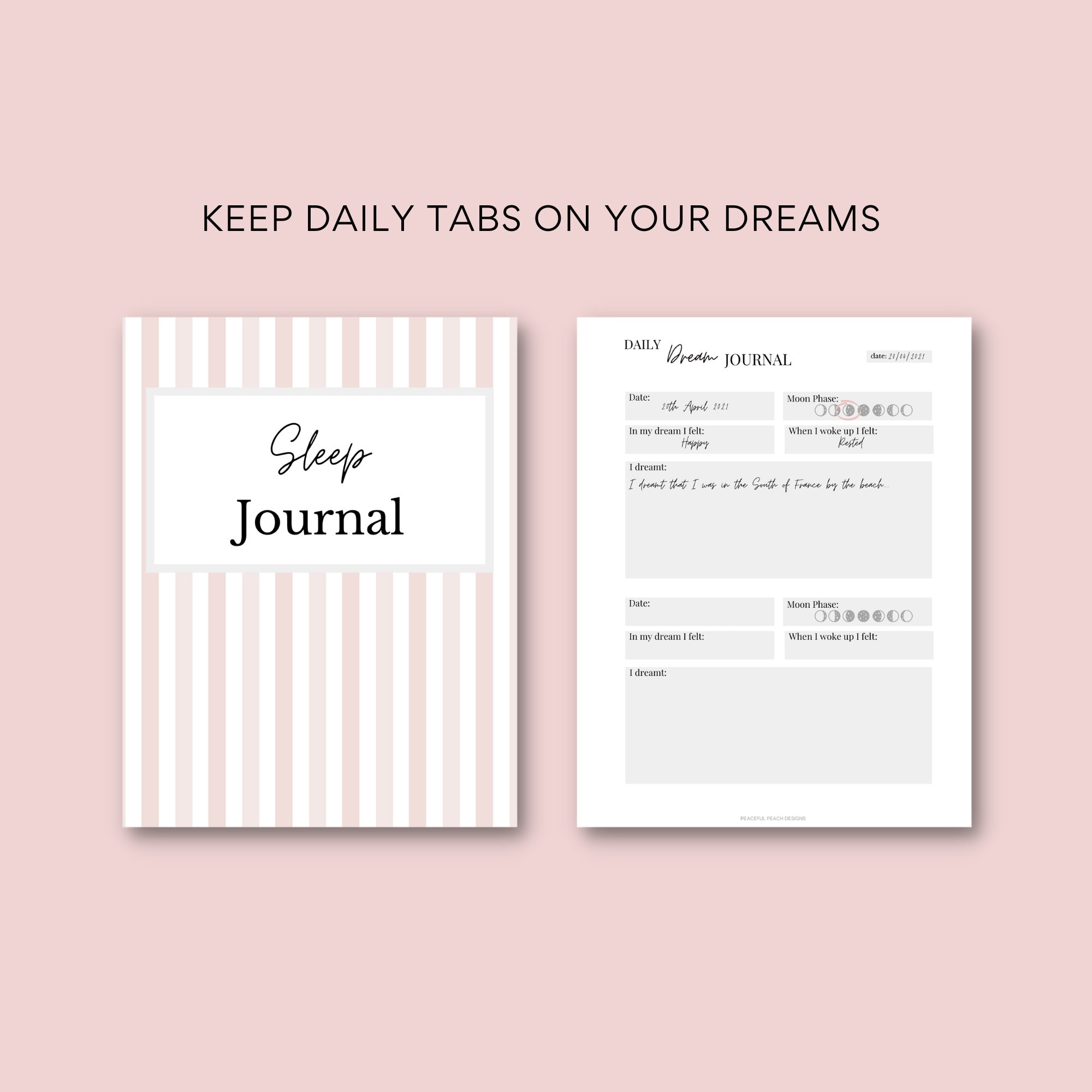 Sleep Journal Printable Planner Dream Journal Health - Etsy