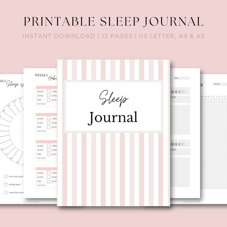 Sleep Journal Printable Planner Dream Journal Health Planner Sleep ...