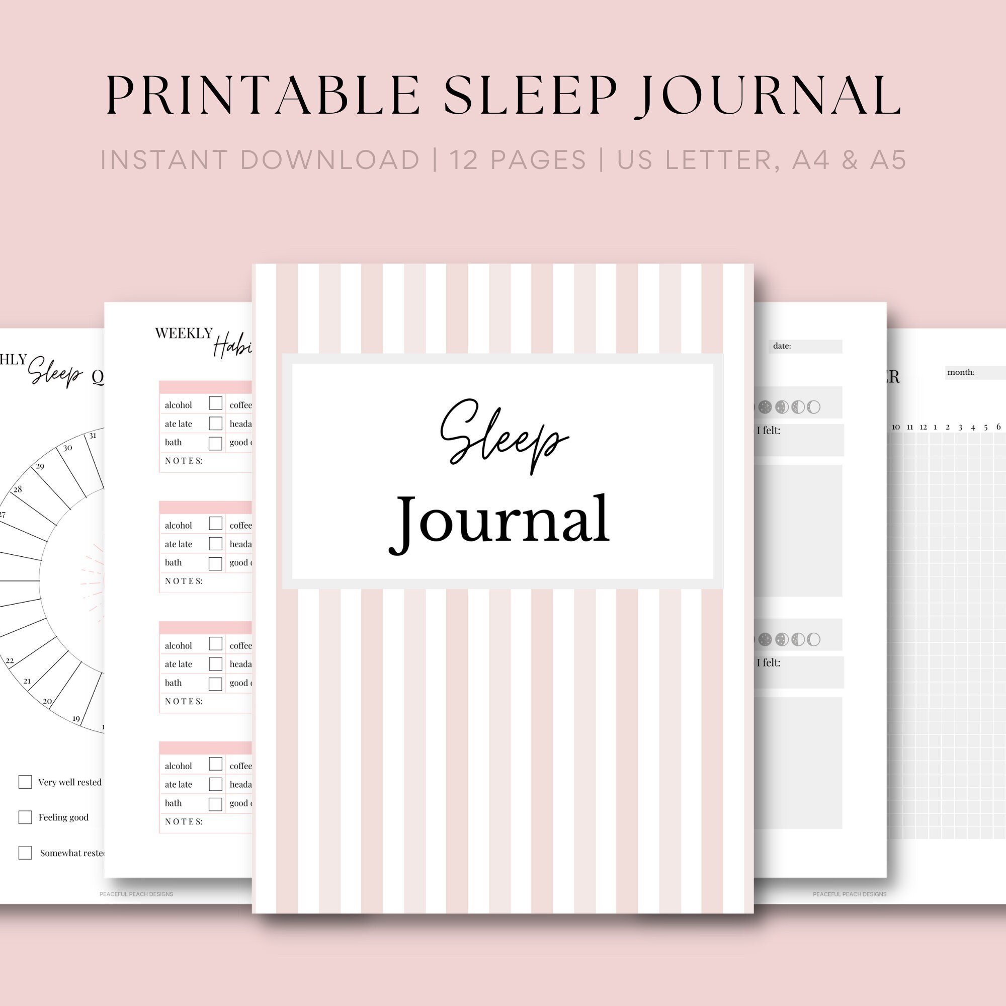 Sleep Journal Printable Planner Dream Journal Health - Etsy