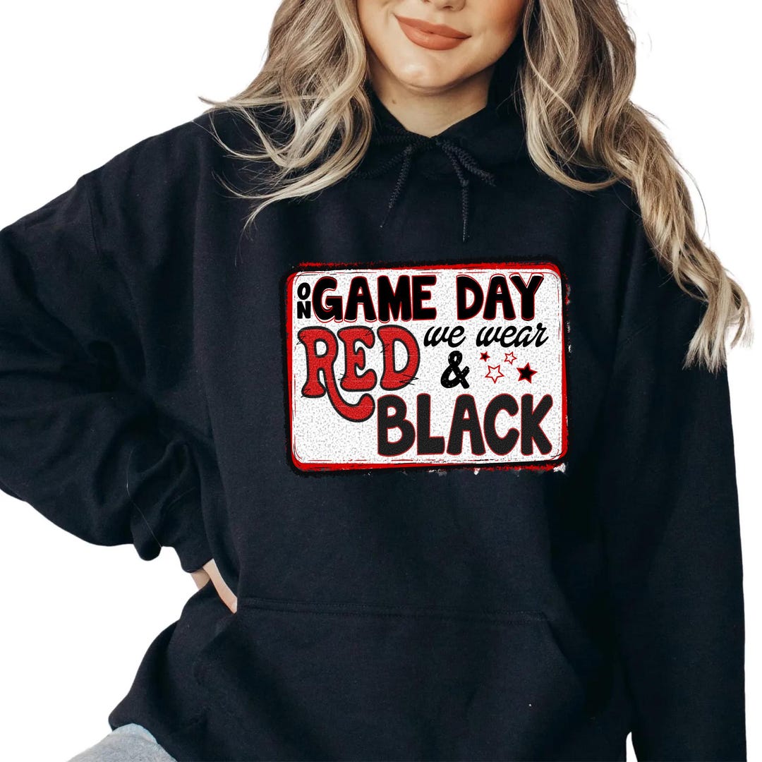 Red & Black Team Colors PNG: Game Day Spirit Wear (digital File) - Etsy
