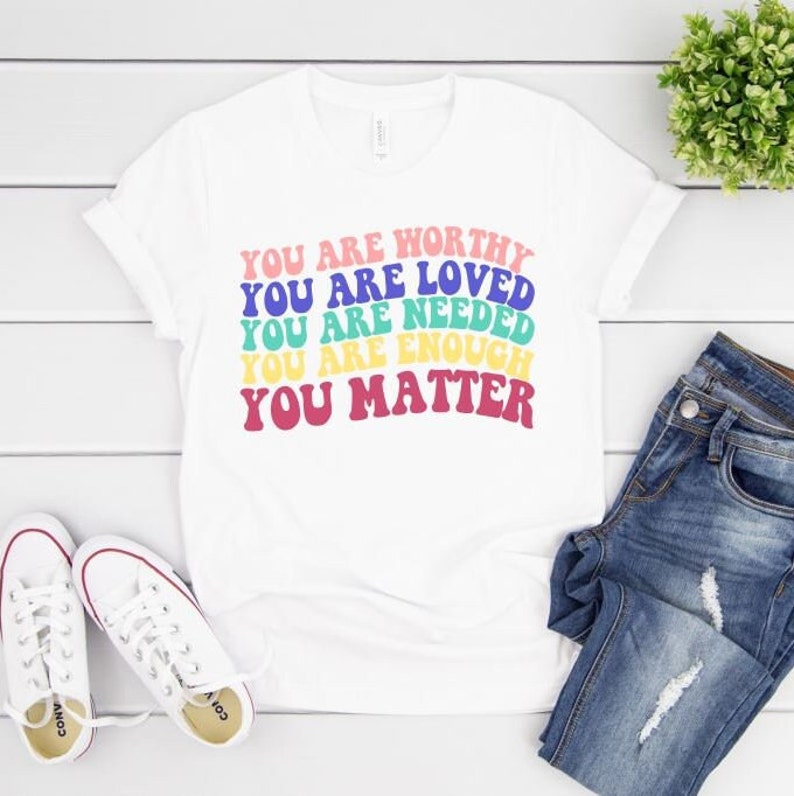 You Matter Retro Wavy Lines SVG, You Are Loved, You Are Worthy, Digital ...