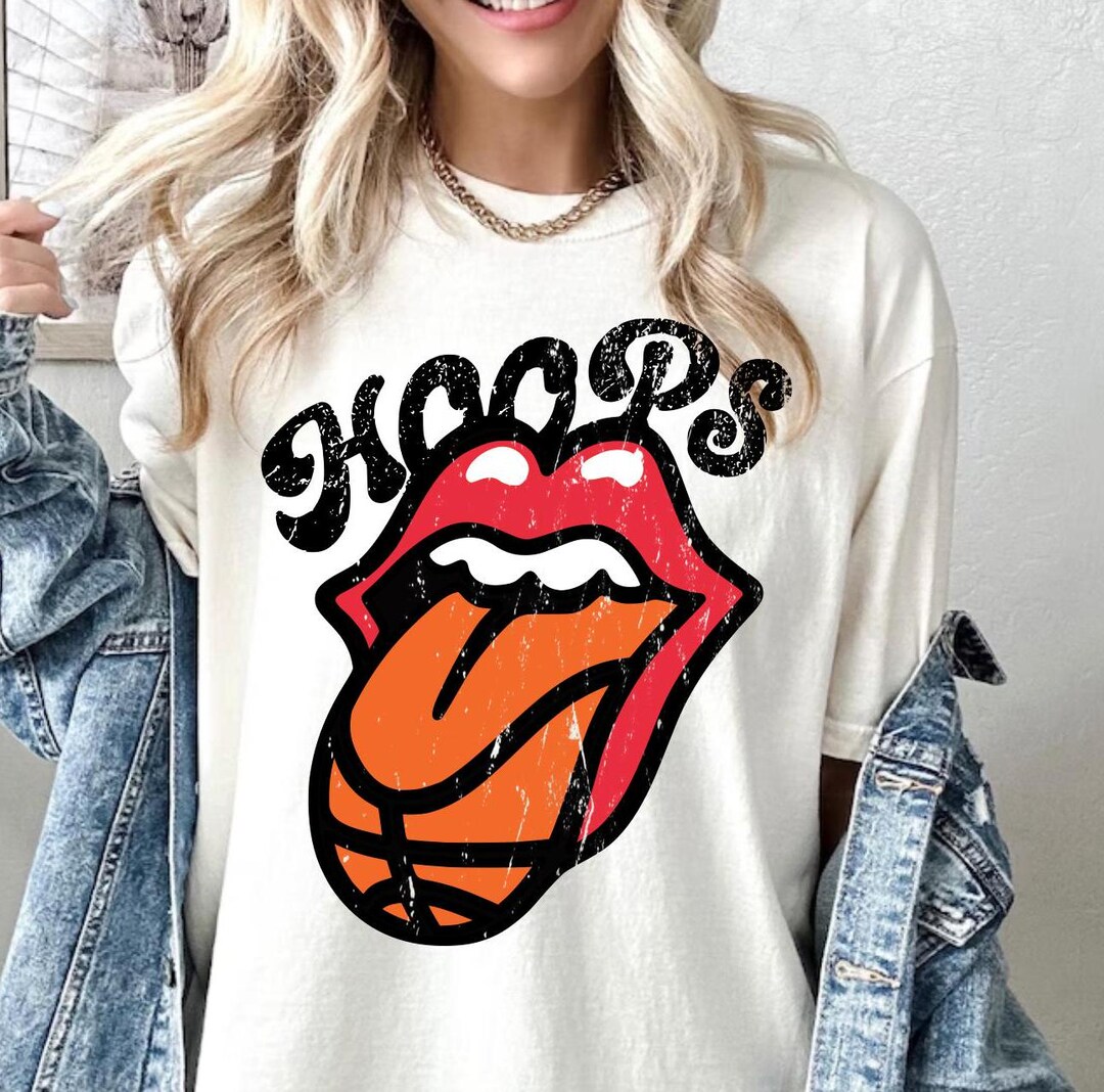 Distressed Basketball Mom Tongue PNG: Hoops Lips Graphic (digital ...