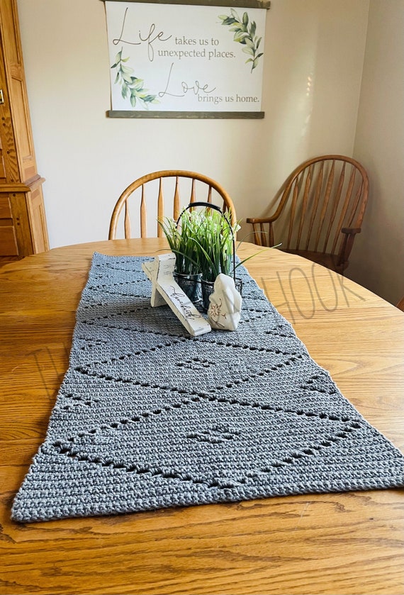 PATTERN Diamond Boho Table Runner Table Runner Crochet | Etsy