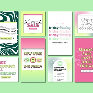 45 Instagram Templates Cool & Colorful Theme Canva - Etsy