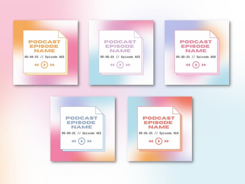 45 Instagram Templates Podcast Gradient Theme Canva - Etsy