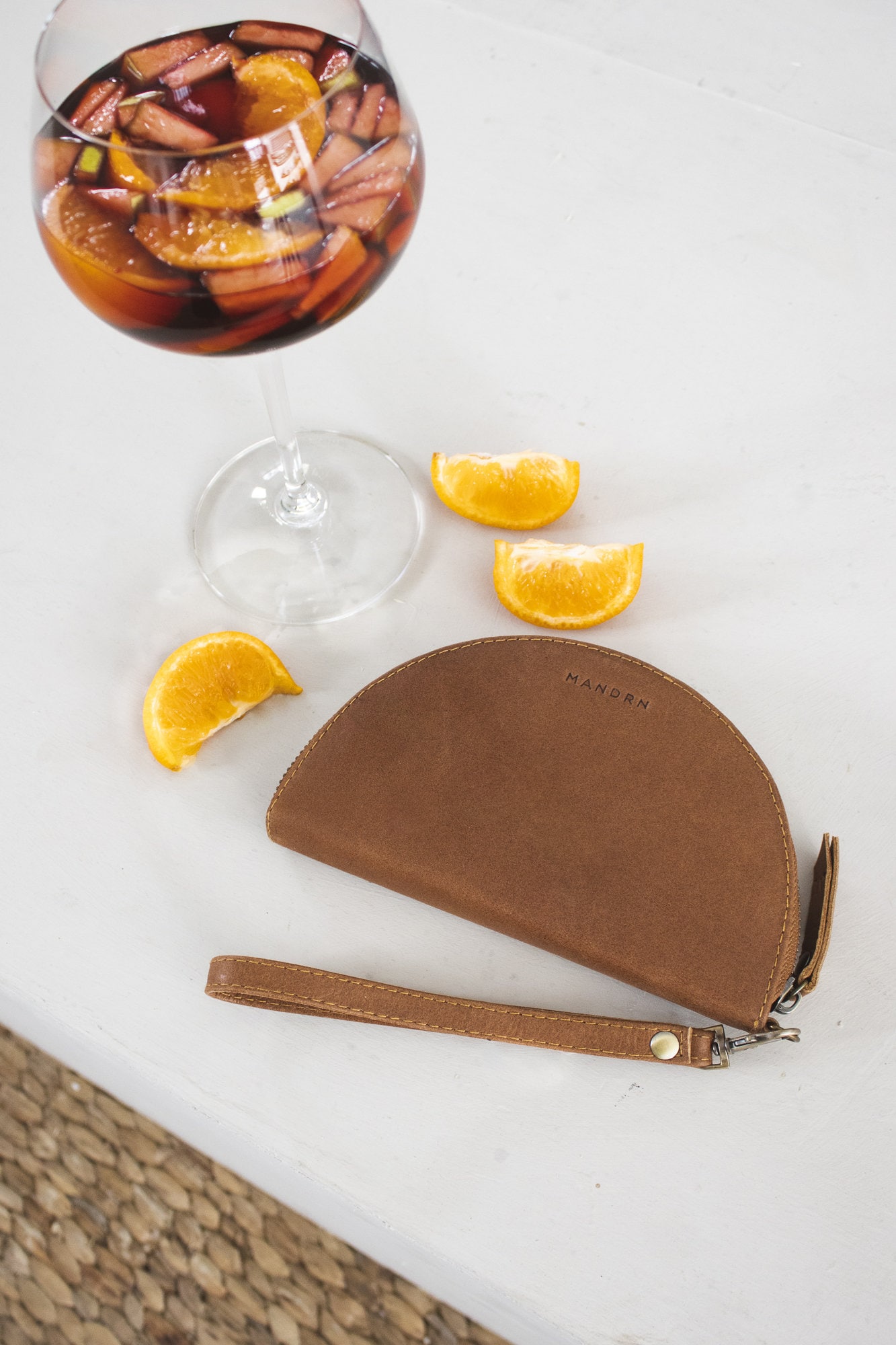 Tan Leather Half Moon Wallet – Minimalist Zip Coin Purse, Card Holder ...