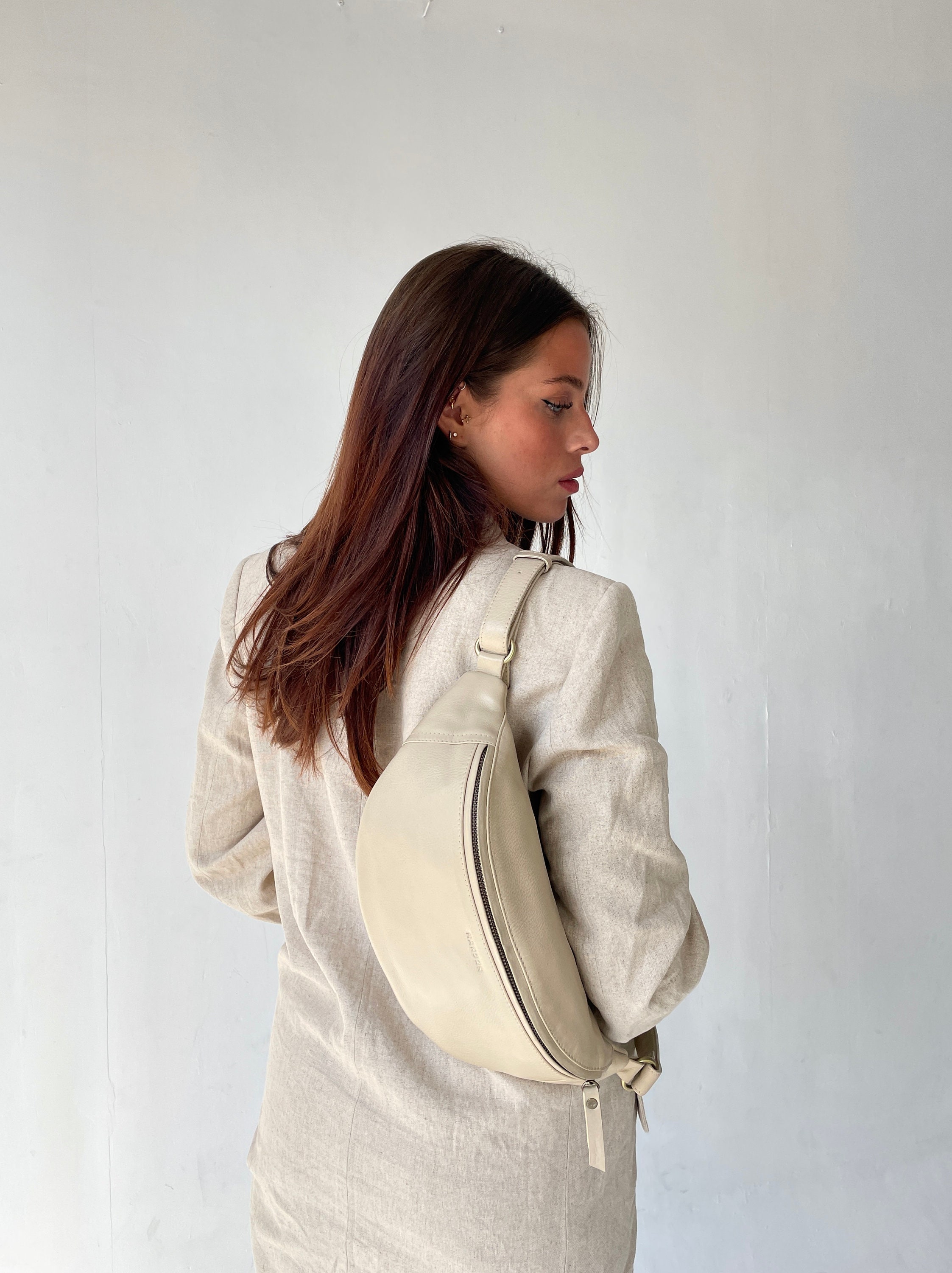 Bone Genuine Leather Fanny Pack, Leather Crossbody, Hip Bag, Waist Pack ...