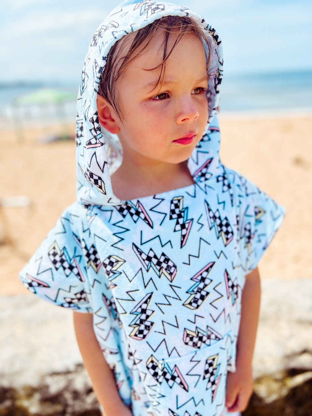 Microfibre Poncho Towel, Kids Love This Poncho Towel, Summer Hooded ...