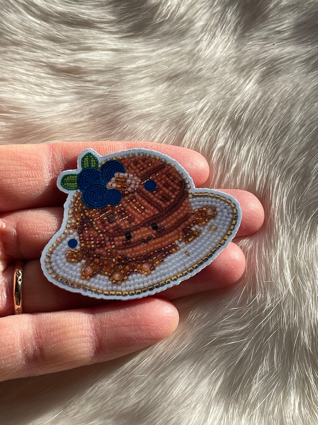 Blueberry Waffle Sticker - Etsy