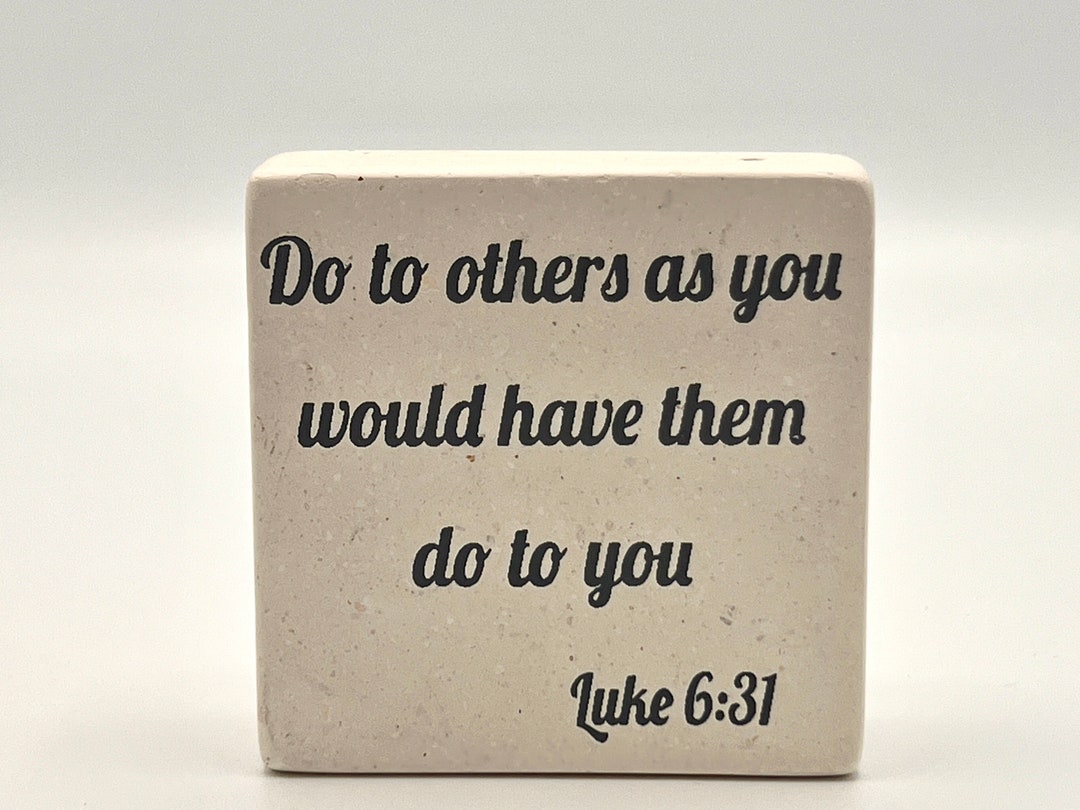 Scripture Stone 3 by 3 Hand-carved Inspirational Message. Do to Others ...