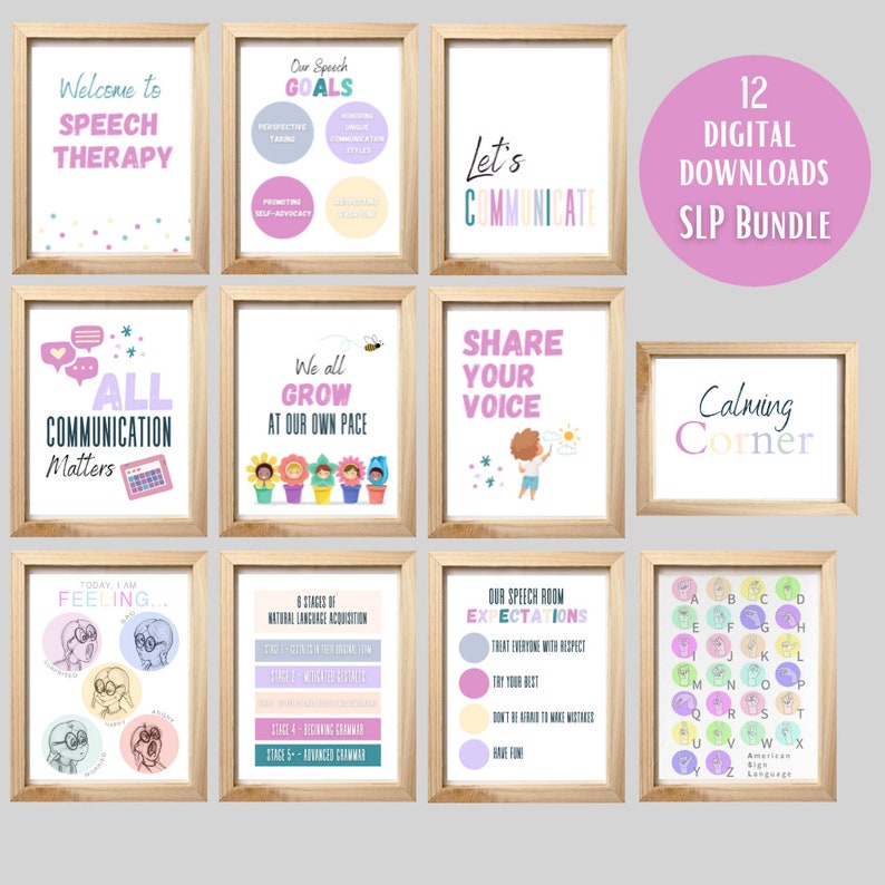 11 Speech Therapy Room Posters SLP Decor Gestalt Language Processing ...