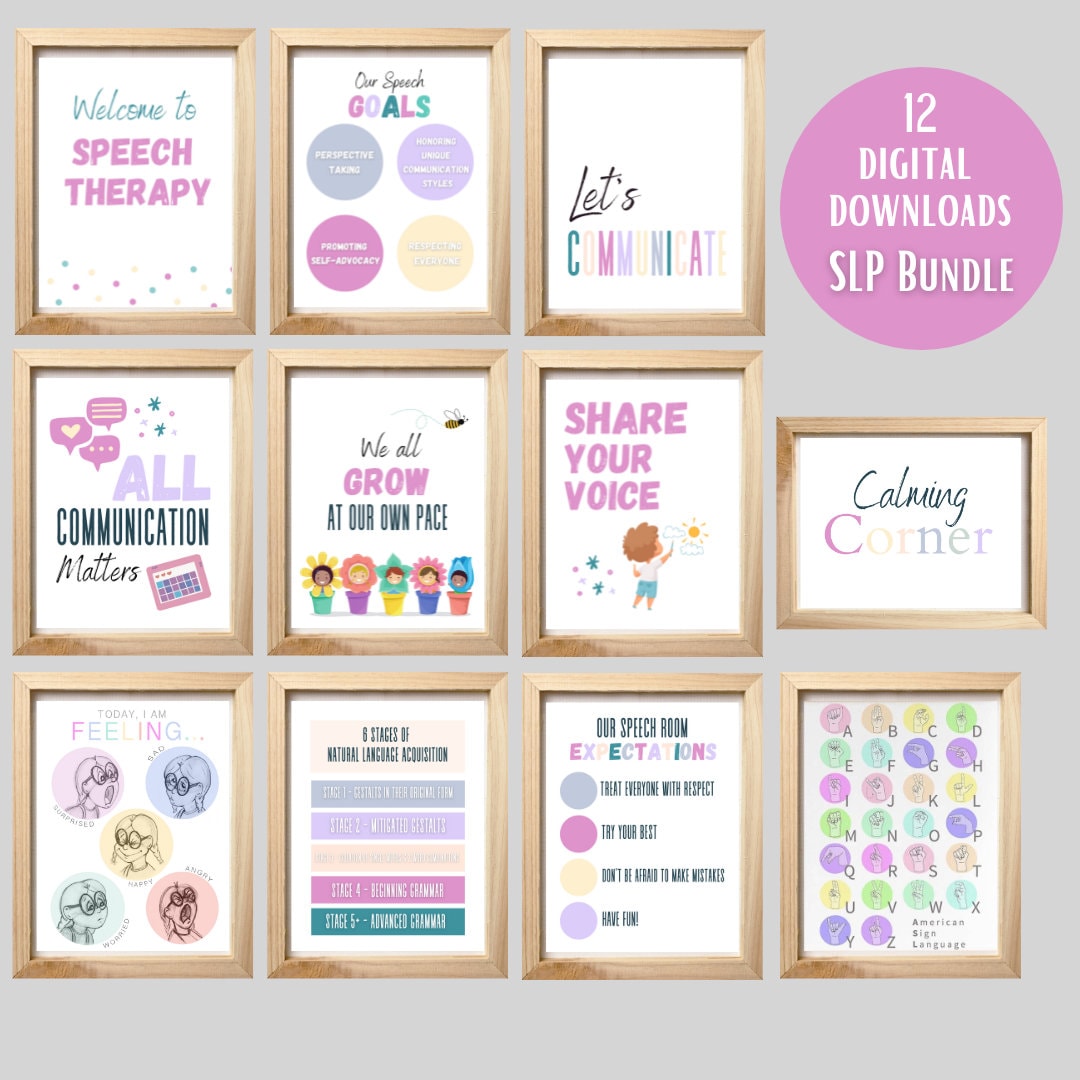 11 Speech Therapy Room Posters SLP Decor Gestalt Language Processing ...