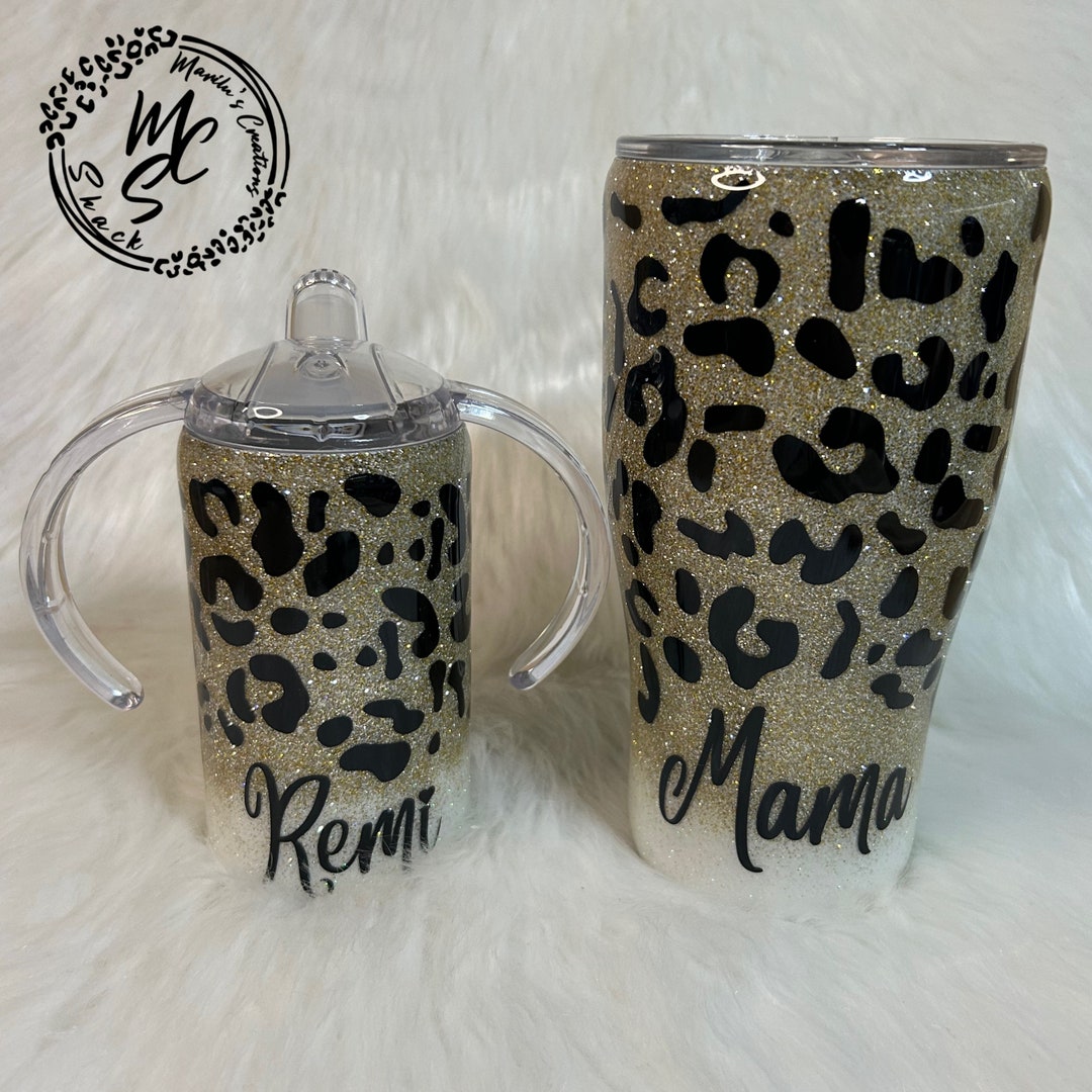 Leopard Print Tumbler, Sparkly Animal Print Tumbler (with Slide Lid and ...