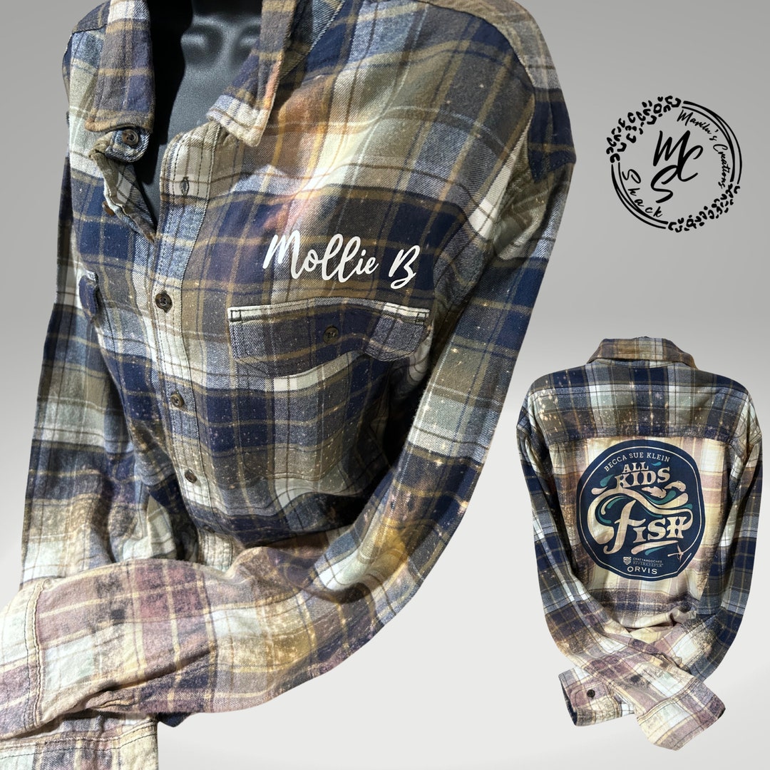 Flannels Bleached/distressed/vintage Customized (choose Your Flannel ...