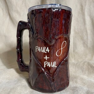 Wood Tumbler, Log Mug Tumbler, 20oz Personalized Customized 3d Handmade ...