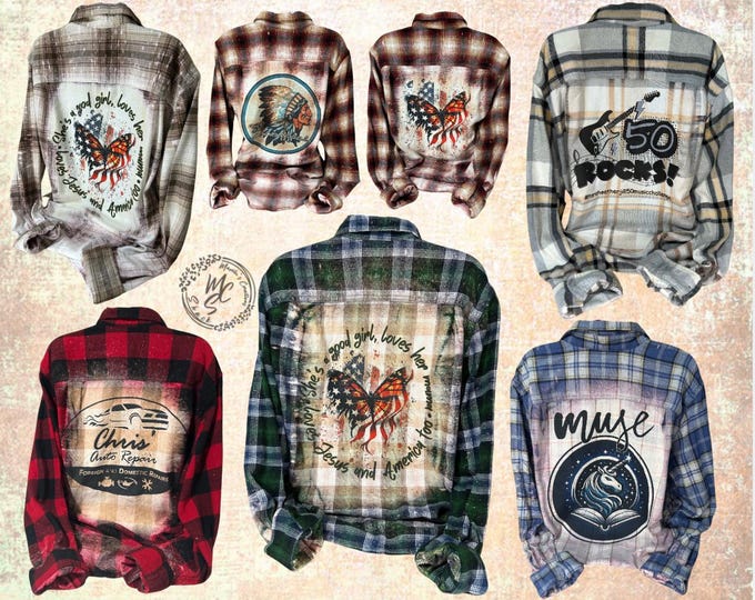 Womens Dolly Flannel, Bleached Flannels, Custom Flannel, Gifts for Her ...